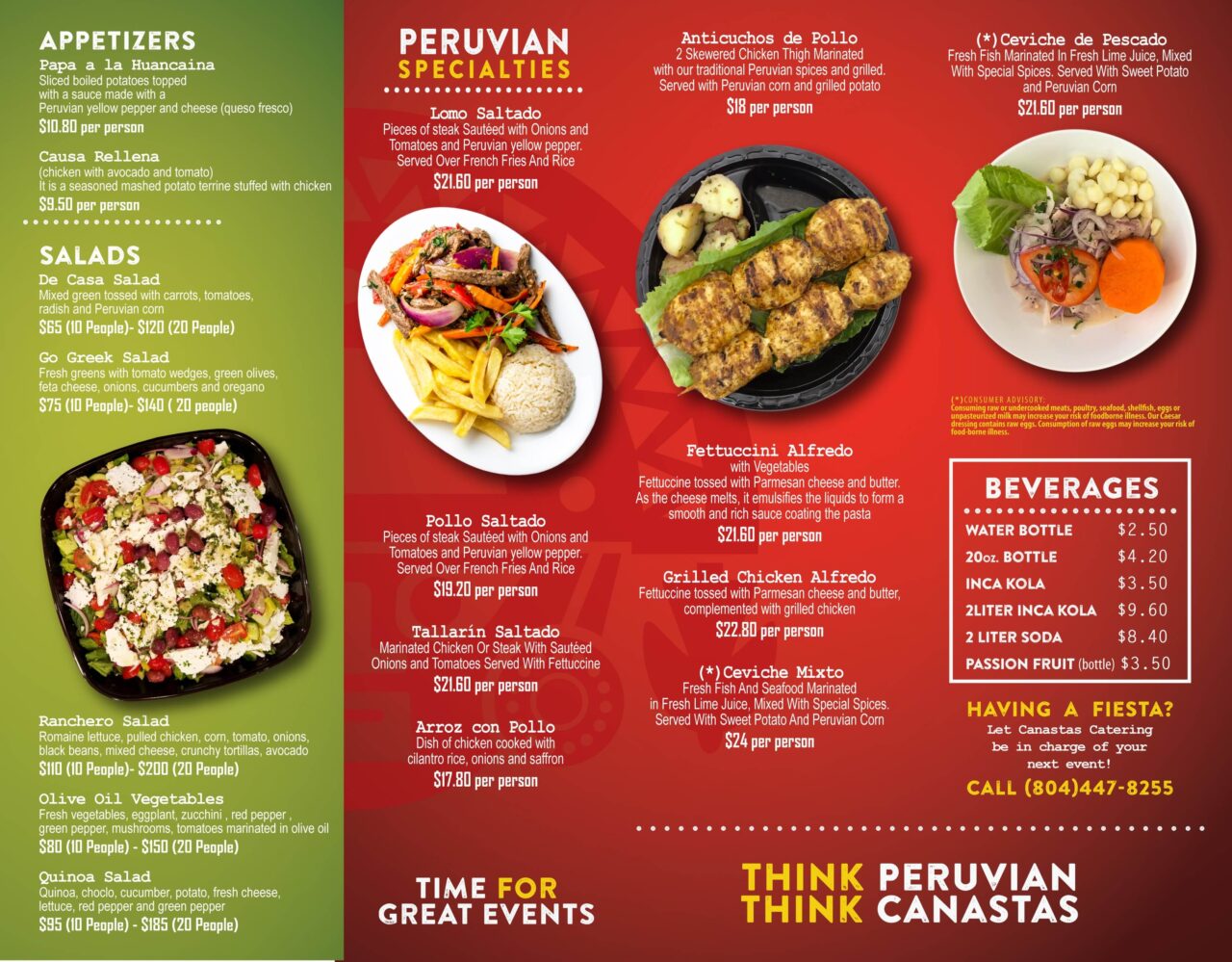 The Catering Menu - MY CURBSIDE MENU | CANASTAS CHICKEN