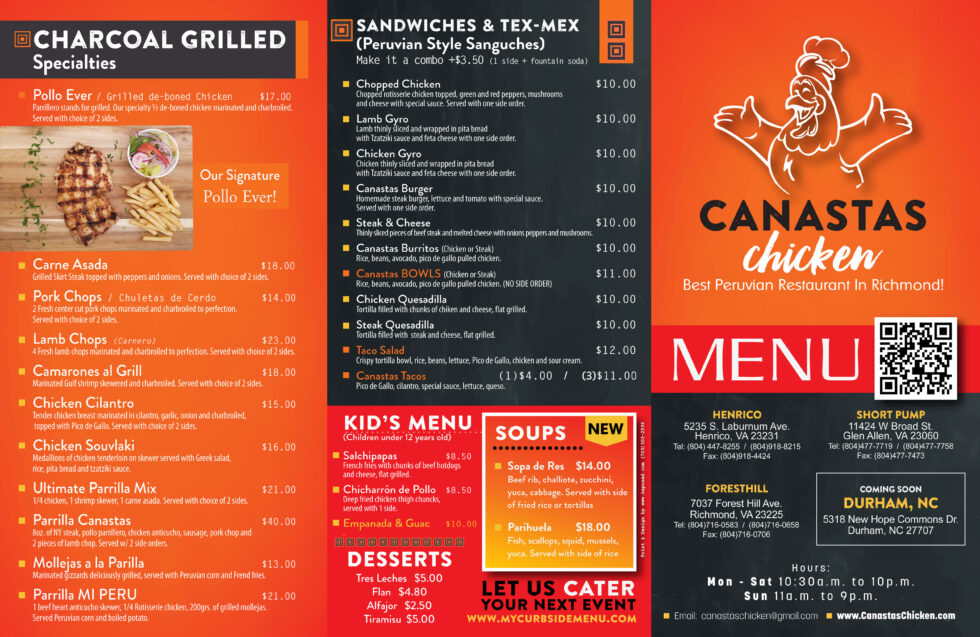 OUR MENU - MY CURBSIDE MENU | CANASTAS CHICKEN